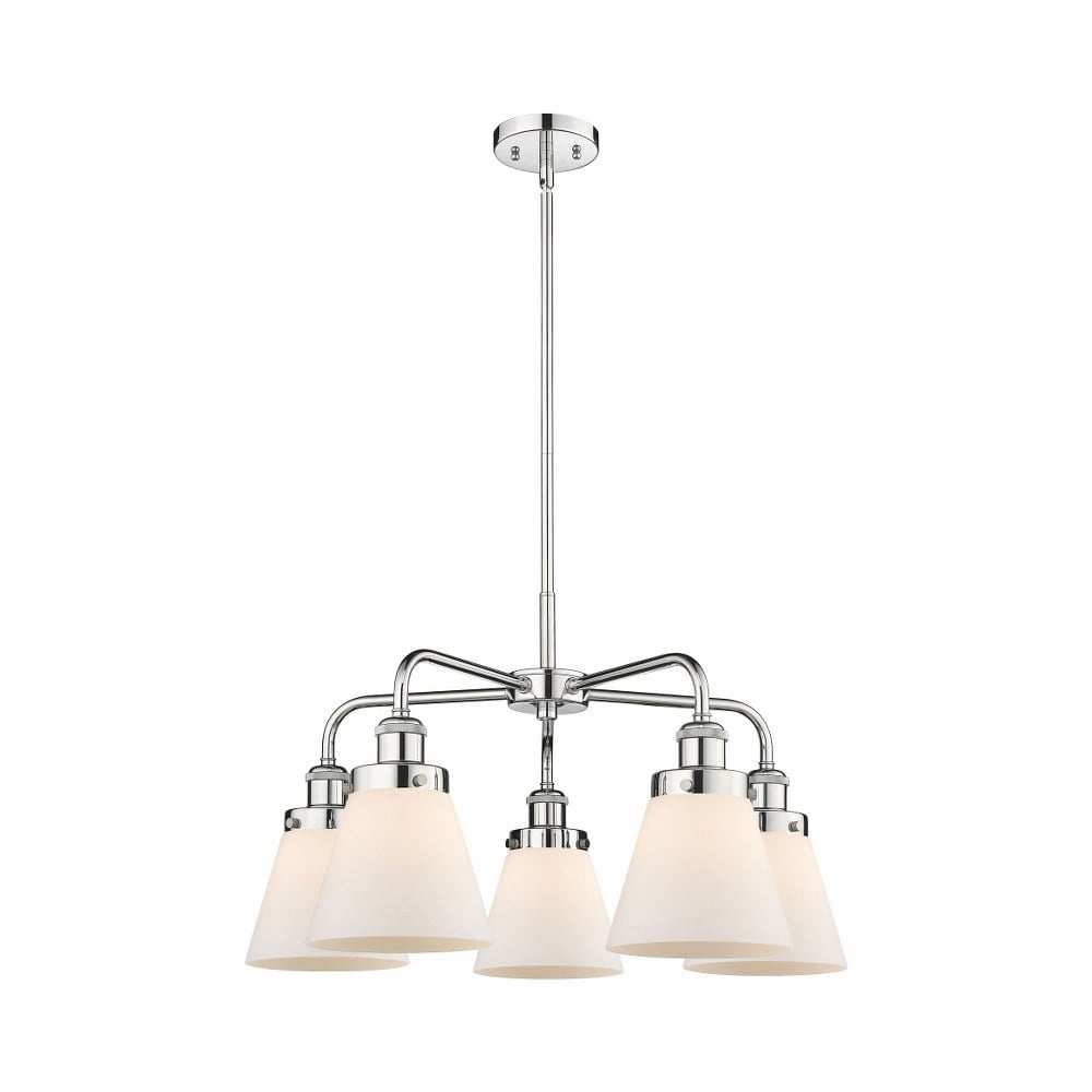 Innovations Lighting - Cone - 5 Light Stem Hung Chandelier In Art Deco ...