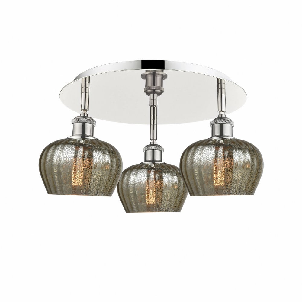 Innovations Lighting Fenton - 3 Light 18" Flush Mount Mercury/Polished ...