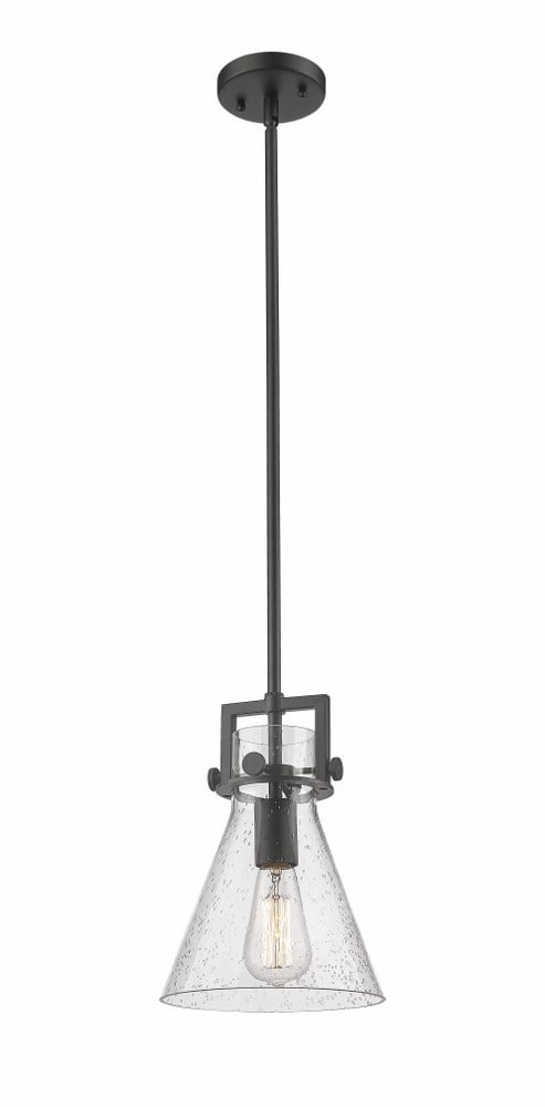 Innovations Lighting Newton Cone - 1 Light 8" Stem Hung Pendant Seedy ...