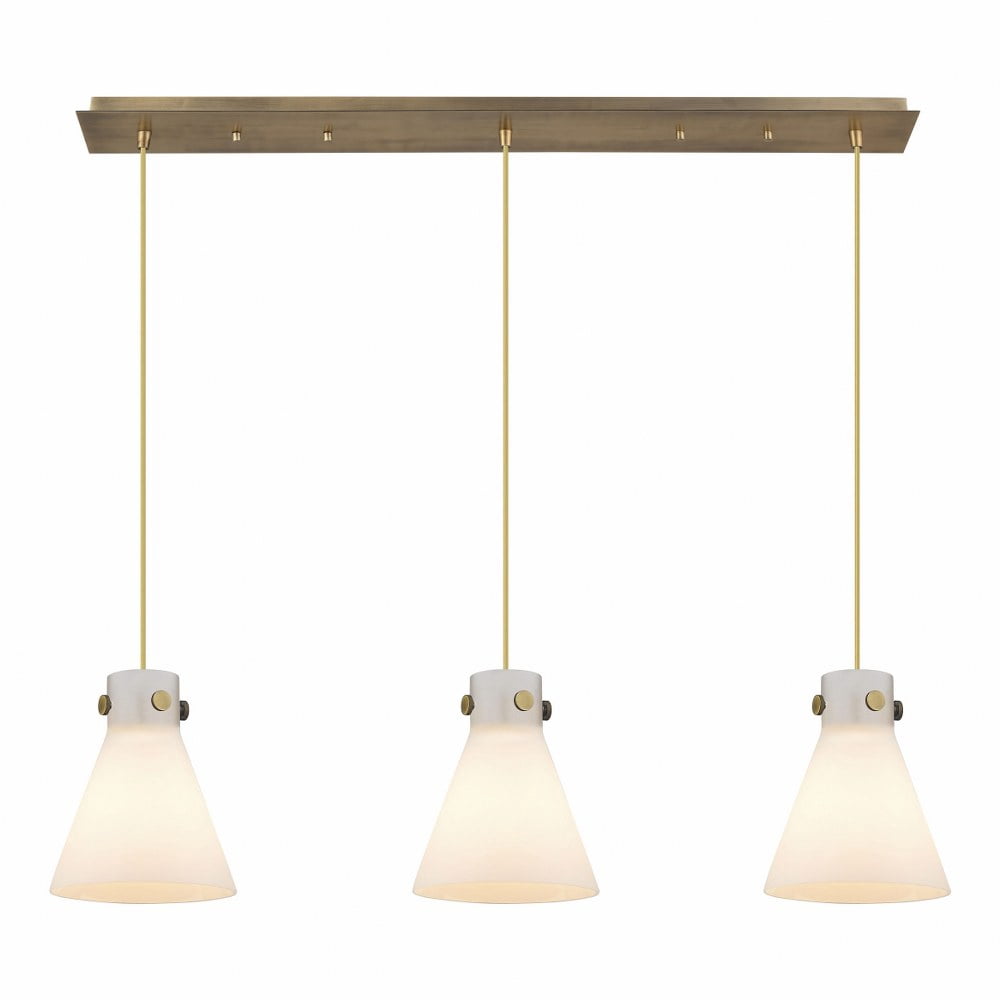 Innovations Lighting Newton Cone - 3 Light 8" Cord Hung Linear Pendant ...