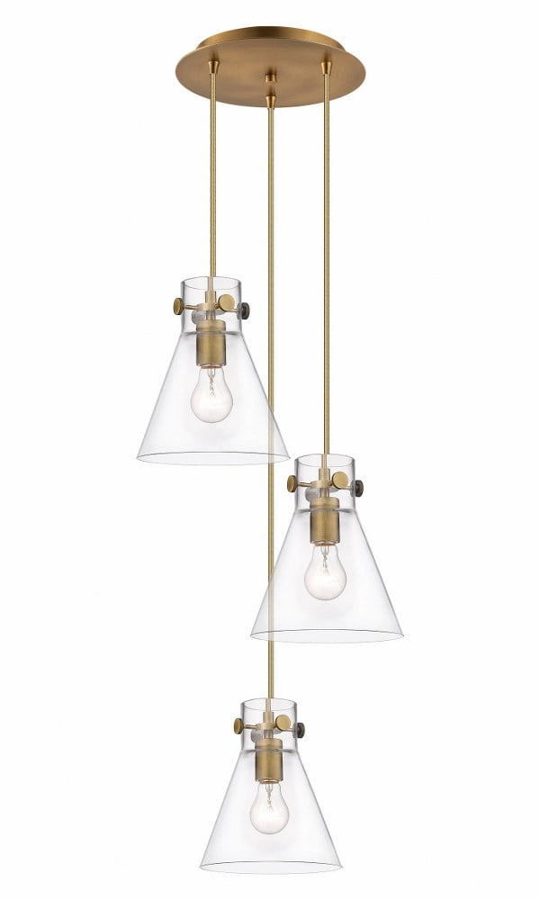Innovations Lighting Newton Cone - 3 Light 8" Cord Hung Multi Pendant ...