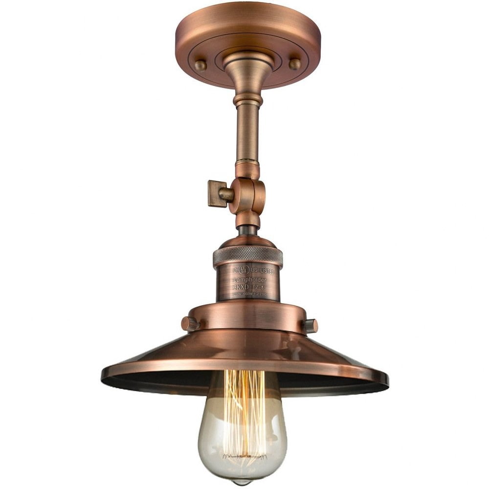 Innovations Lighting - One Light Railroad Semi-Flush Mount-8 Inches ...