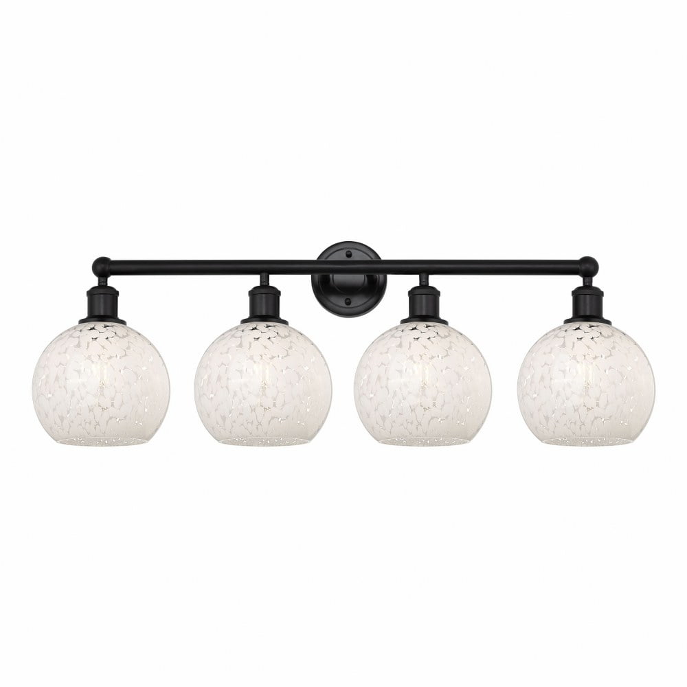 Innovations Lighting - White Mouchette - 4 Light Bath Vanity In Modern ...