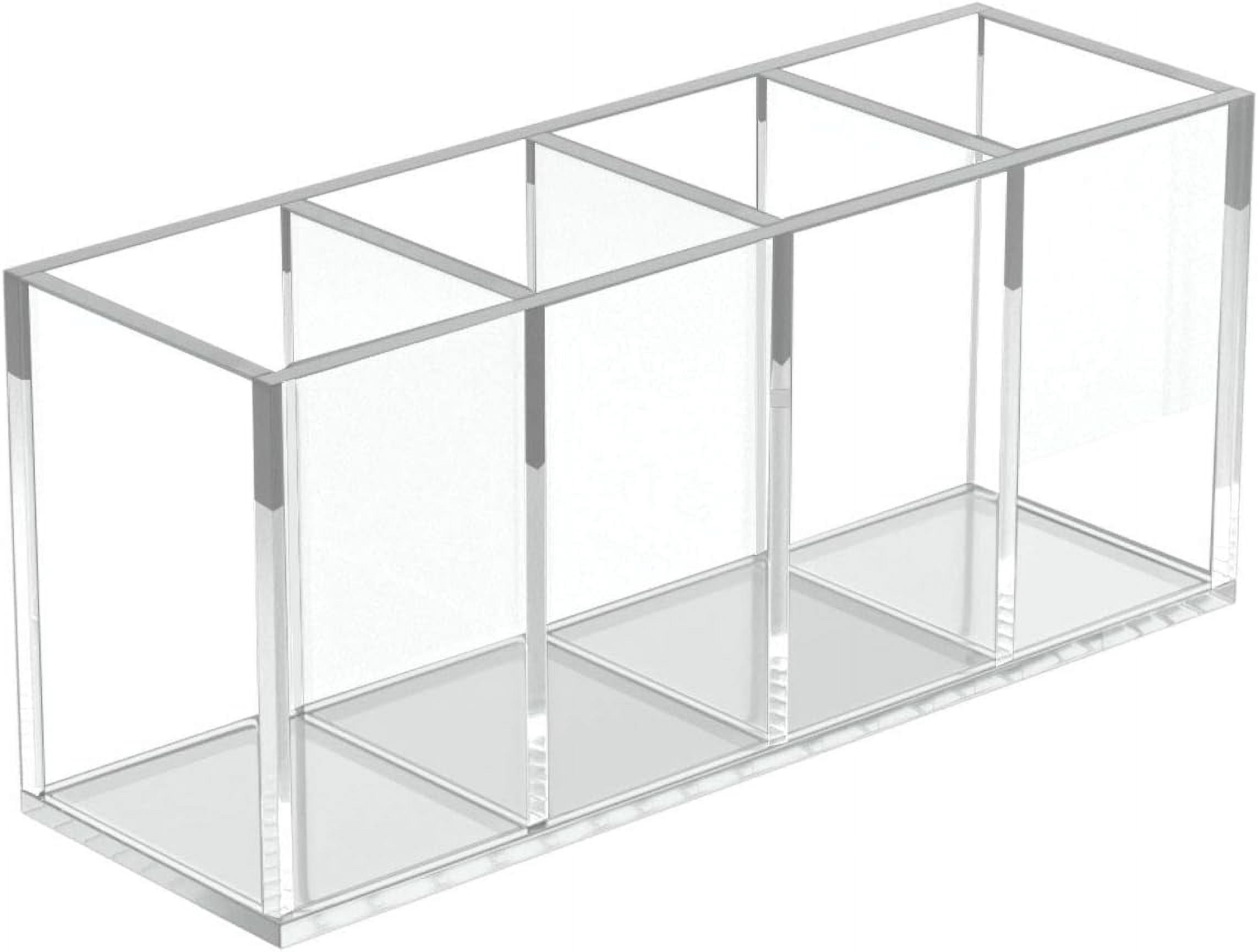 Innovative Clear Pen Holder, 4 Compartments Acrylic Desk Accessory for ...