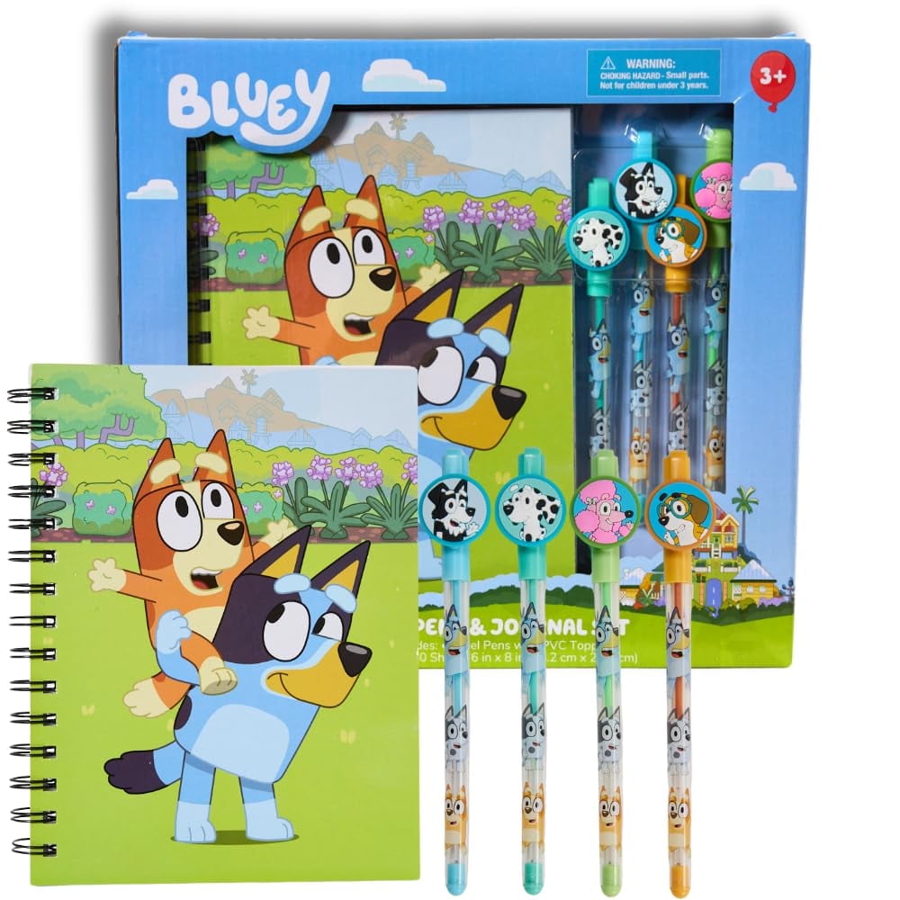 Innovative Designs Bluey Journal Set with Pens for Kids, Boys, and ...