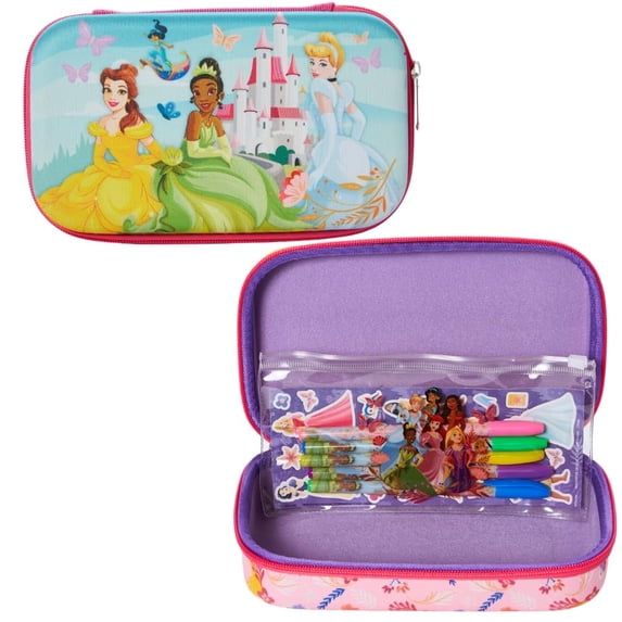Innovative Designs Disney Princess Pencil Case Set with Stickers and ...