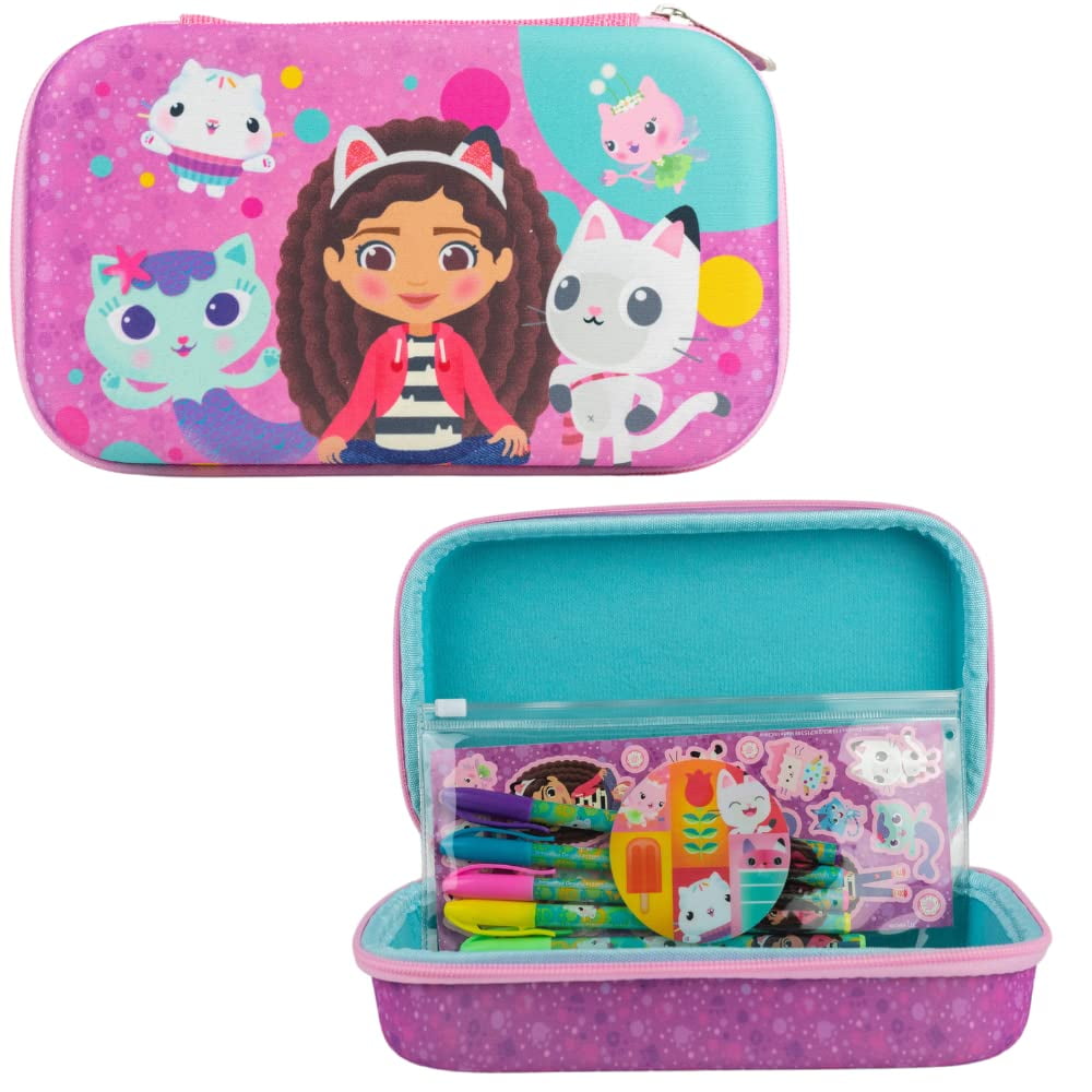 Innovative Designs Gabby’s Dollhouse Pencil Case Set with Stickers and ...