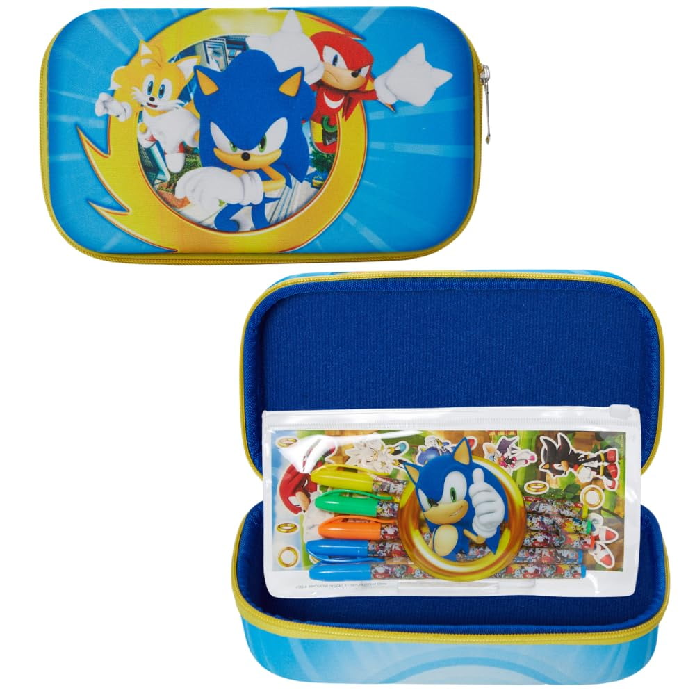Innovative Designs Sonic the Hedgehog Pencil Case Set with Stickers and ...