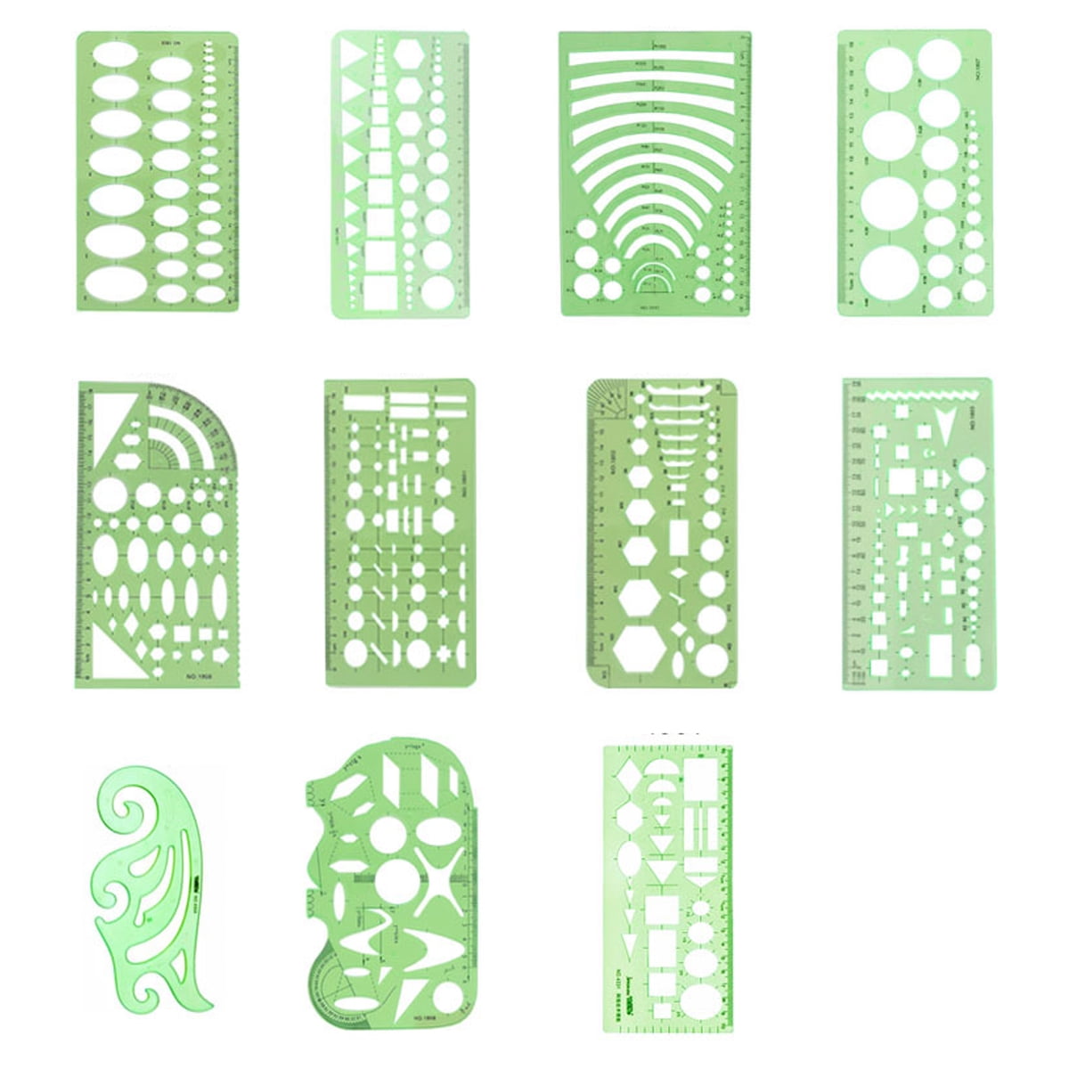 Innovative Drafting Tools, Multifunctional Templates, Clear Green ...