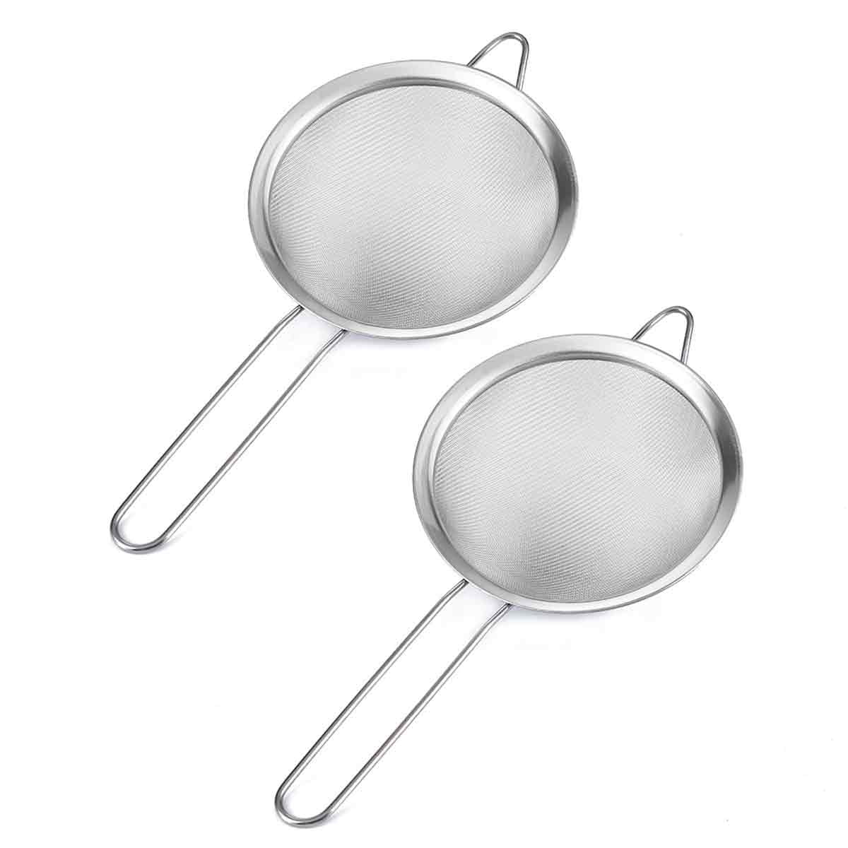 Innovative Fine Mesh Strainer Set, Stainless Steel Sieve for Wet Dry ...