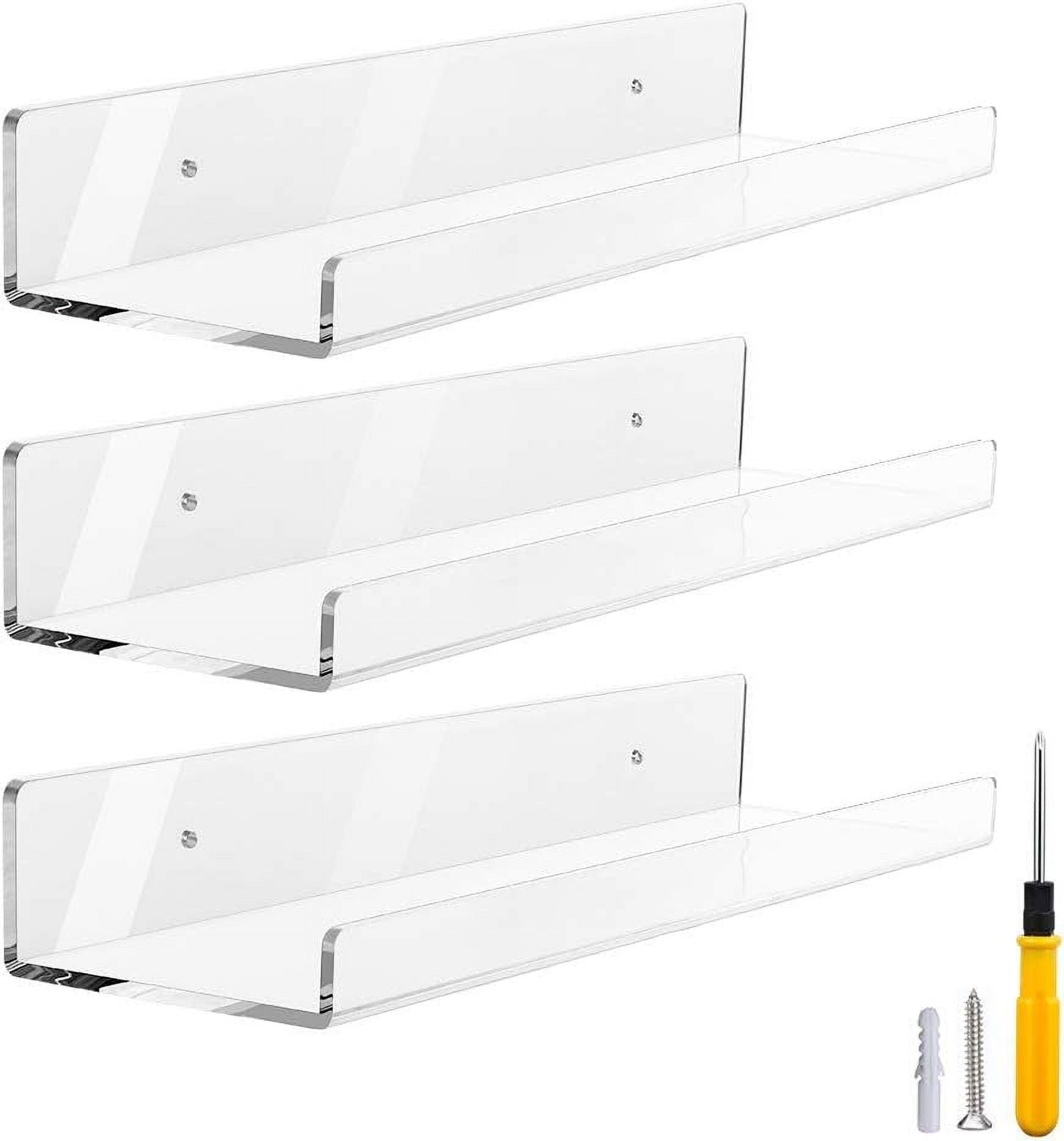 Innovative Floating Shelves, 15 Inch Acrylic Wall Ledge, Sleek Modern ...