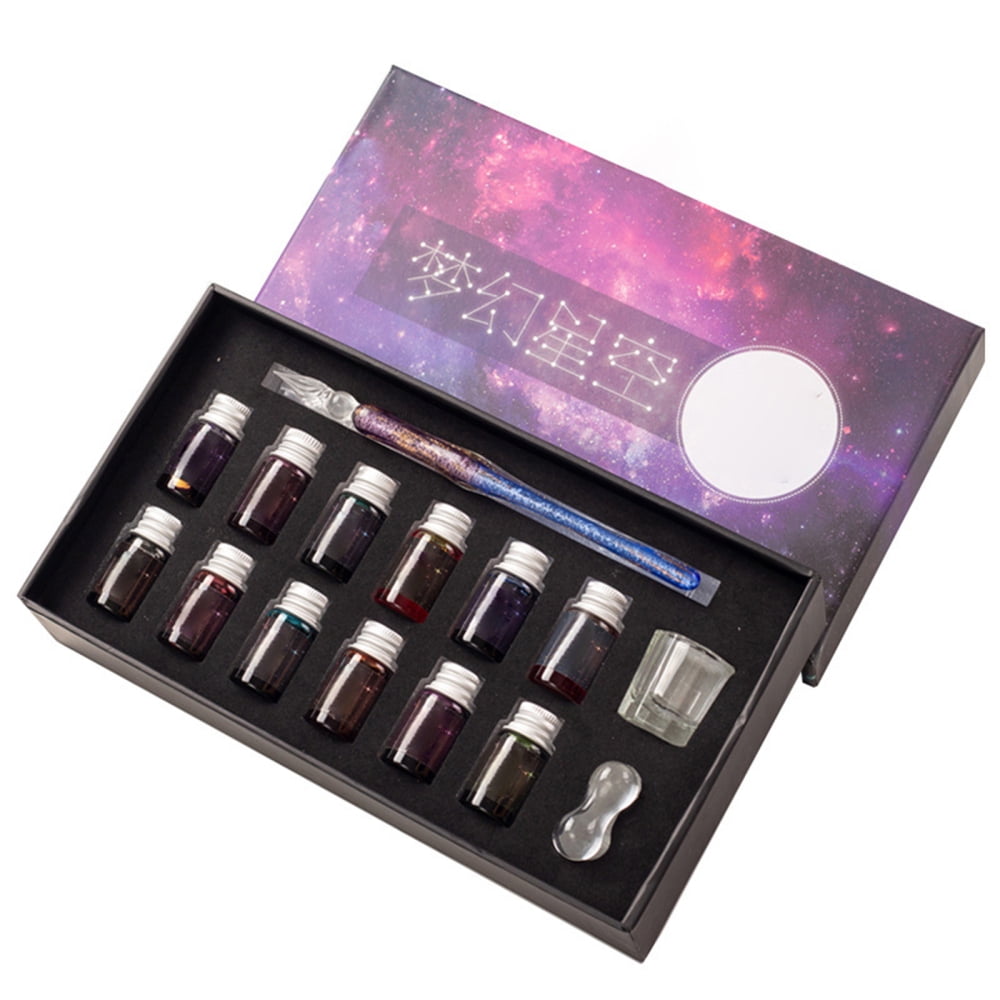 Innovative Handmade Crystal Glass Dip Pen Calligraphy Fountain Gift Set ...