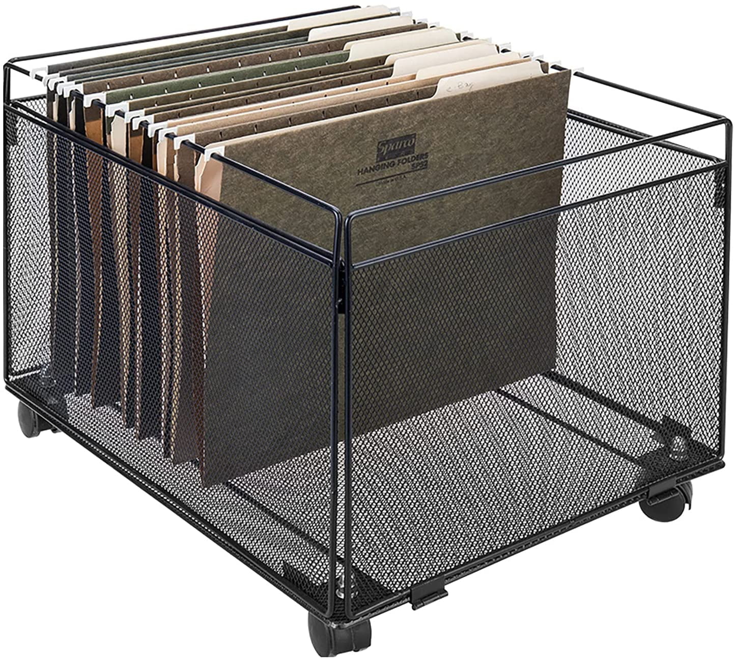 Desktop Tub File for Organized Document Storage, Sleek Black Metal Mesh ...