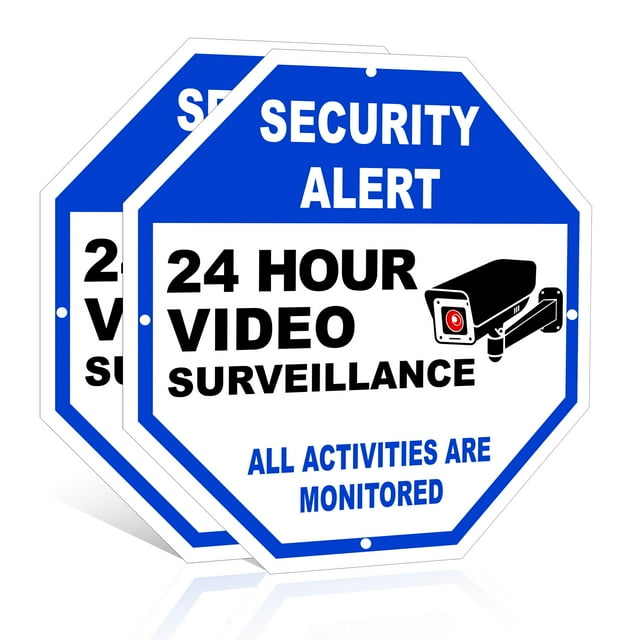 Innovative Haus 2-Pack 24 Hour Video Surveillance Signs Outdoor. All ...