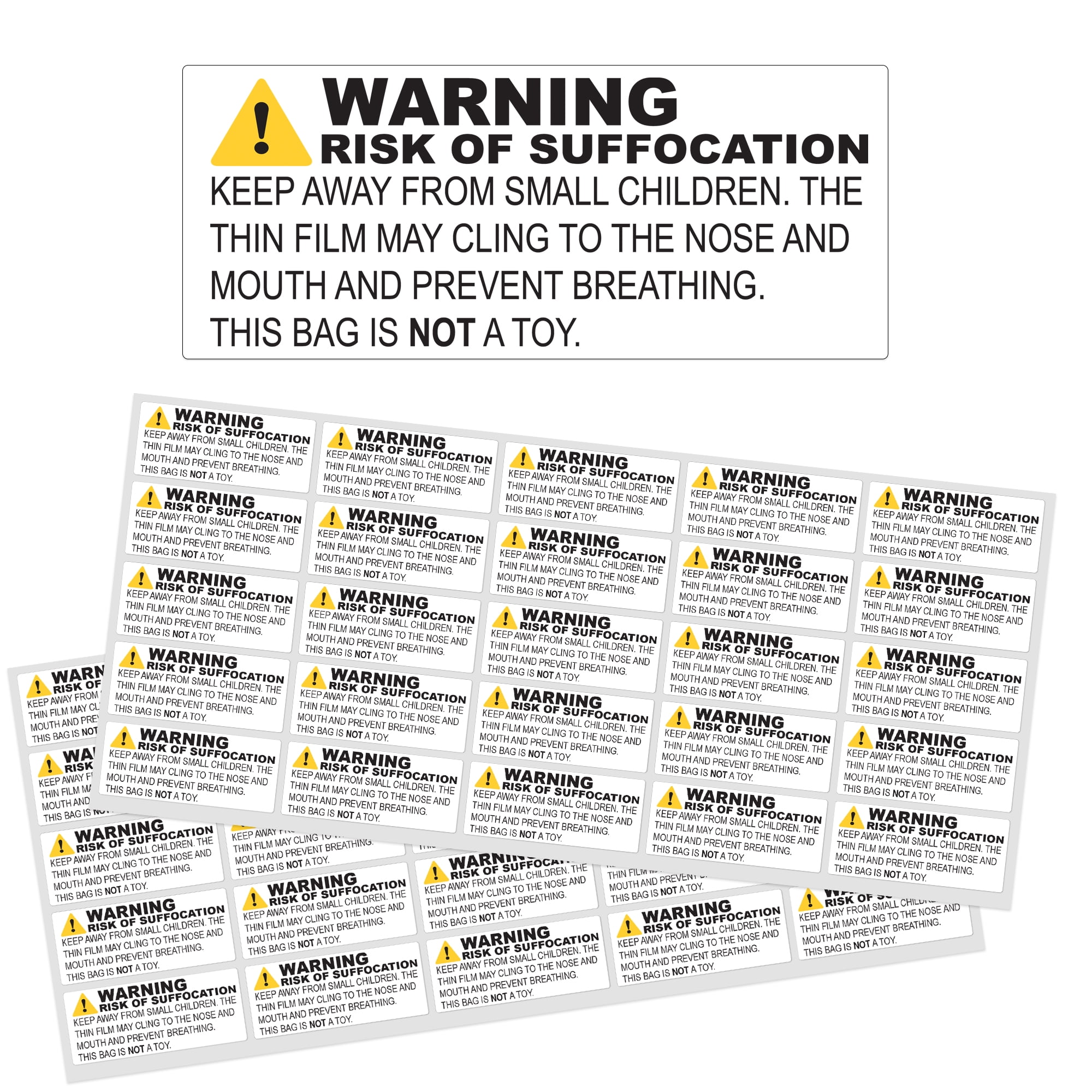 Innovative Haus 20 labels x 50 Sheets (1,000 Total) Risk of Suffocation ...