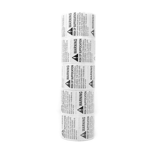 Innovative Haus 5 Rolls x 500 Labels Risk of Suffocation Warning Label ...
