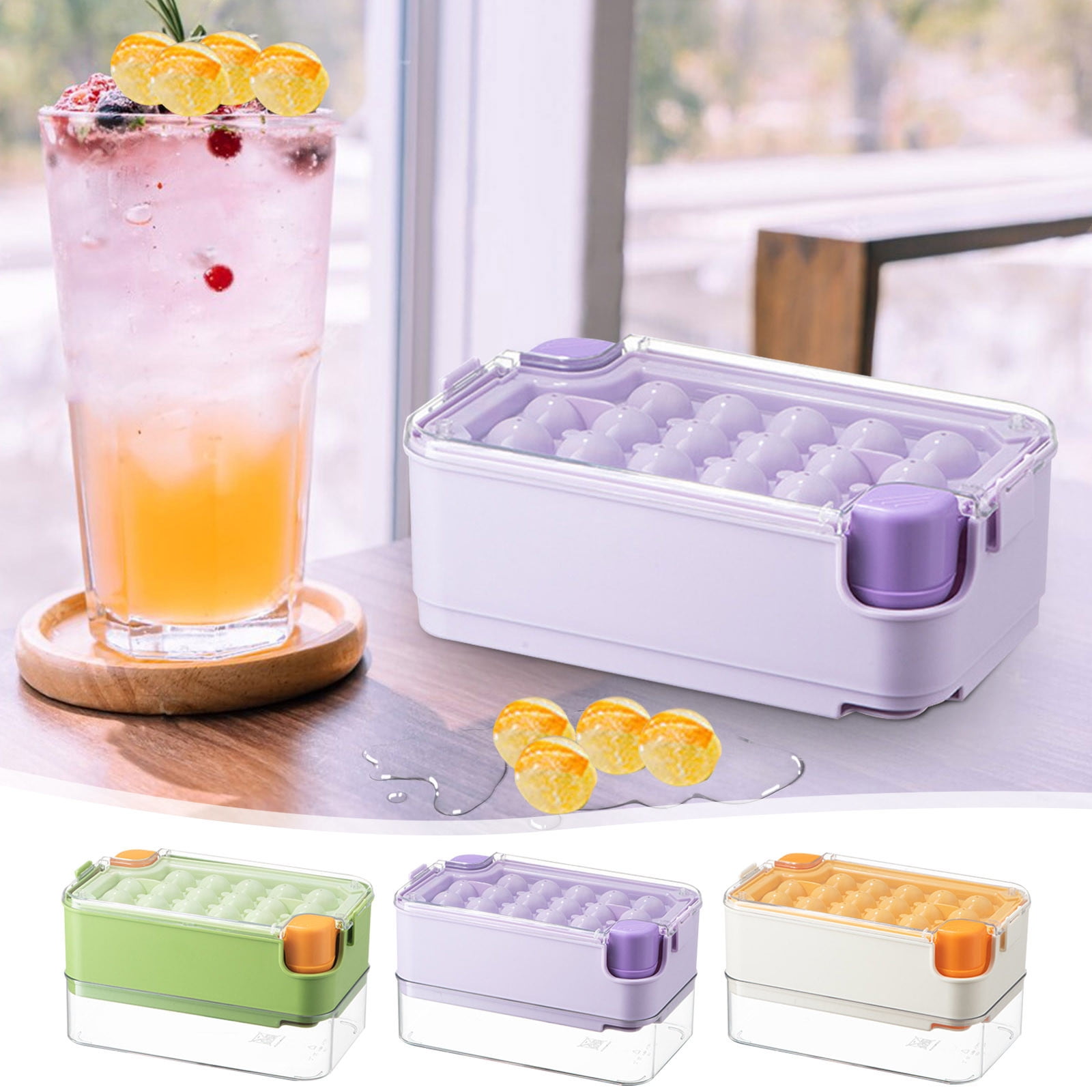 Innovative Ice Ball Tray Easy Release Sphere Ice Ball Maker Portable 16 ...