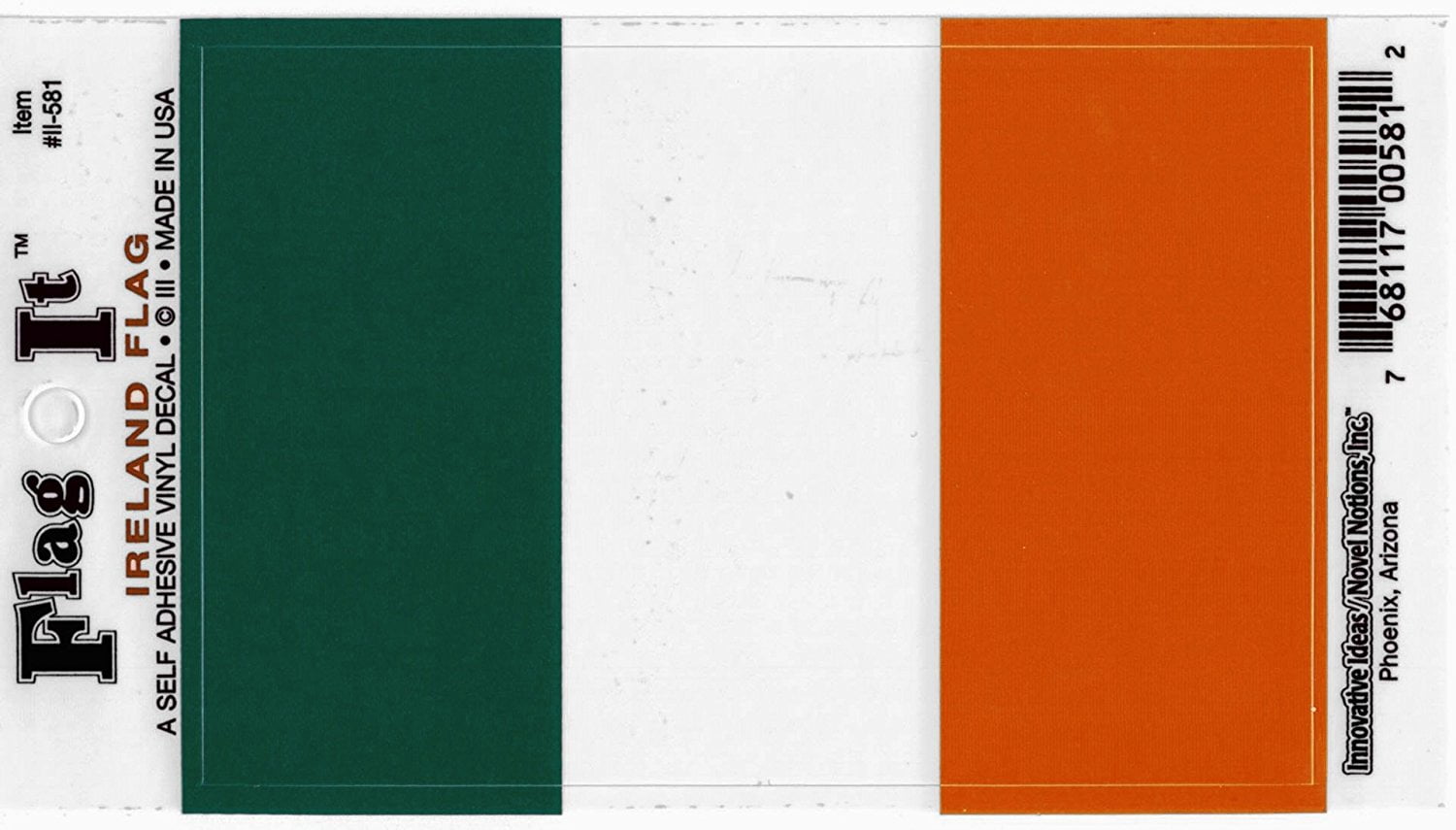 Innovative Ideas Flag It Ireland Flag Self Adhesive Vinyl Decal [Pack ...