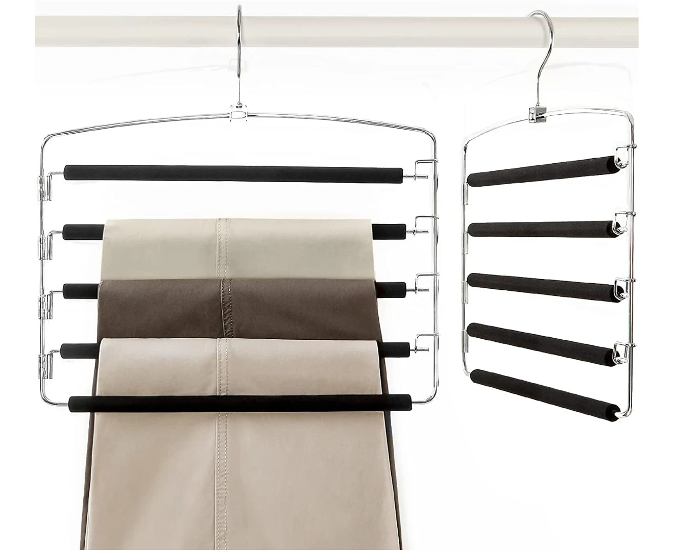 Innovative Multiple Pants Hanger, Space Saving Closet Organizer, Swing ...