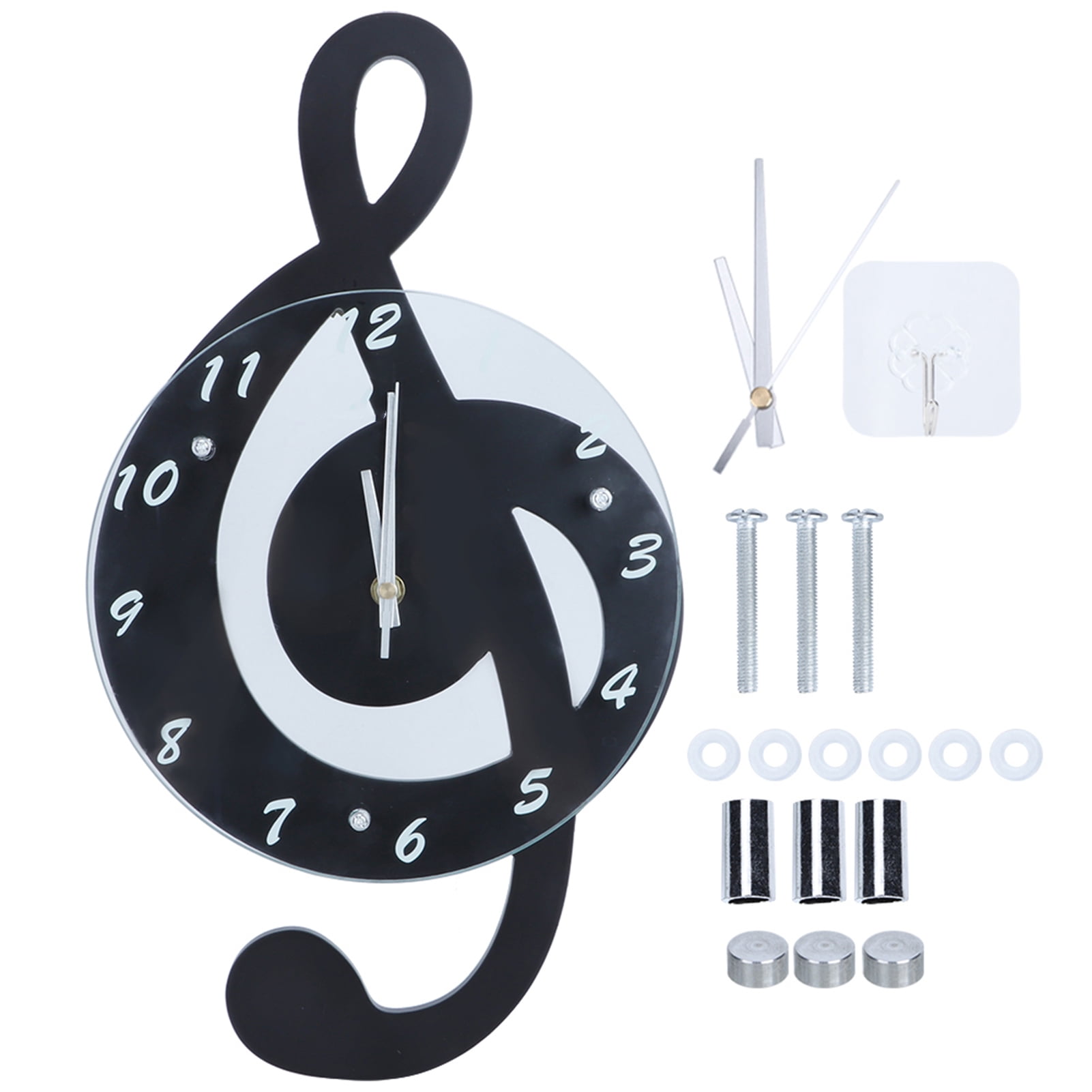 Innovative Musical Note Electronic Wall Clock Fashionable Silent Quartz ...