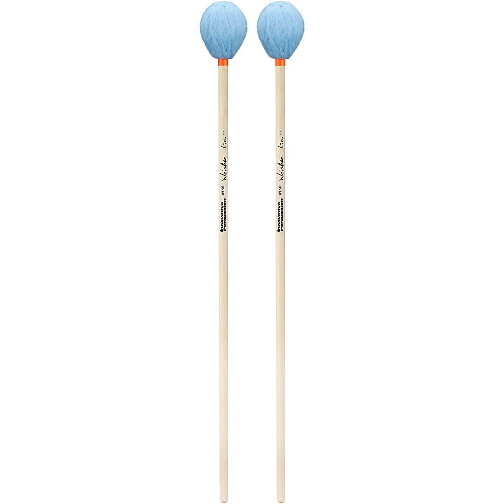 Innovative Percussion Weichen Lin Series Birch Handle Marimba Mallets Medium Hard Sky Blue Yarn ...