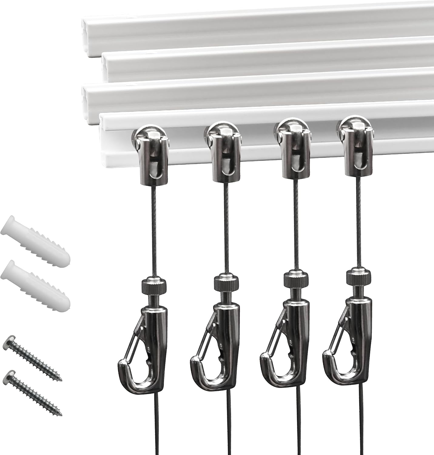Innovative Picture Rail Hanging System - Art Hanging Rail Kit with 4 ...