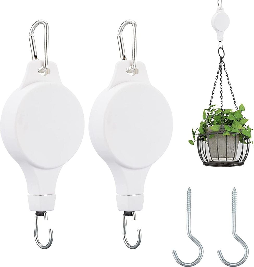 Innovative Plant Pulley Retractable Hanger, Easy Reach For Your Garden ...