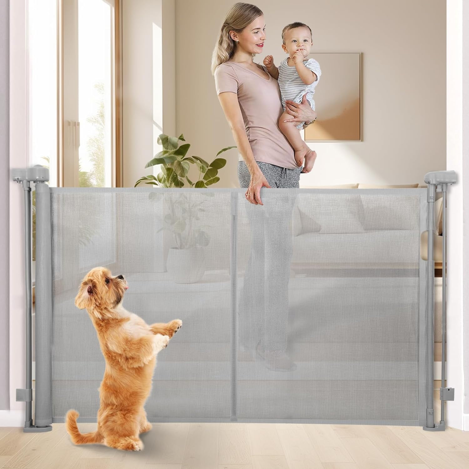 Innovative Retractable Baby Gates with Reinforced Strip, Mesh Baby ...
