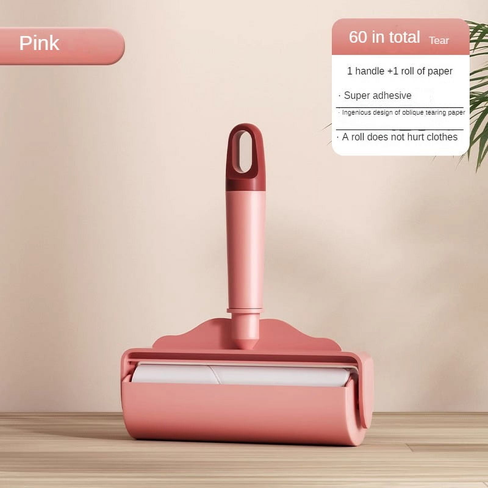 Innovative Roller Dust Remover - Say Goodbye to Pet Hair and Lint on Clothes (Pink and 1 rolls ...