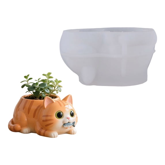Innovative Silicone Cats Container Mold with Detailed Garden Pattern ...