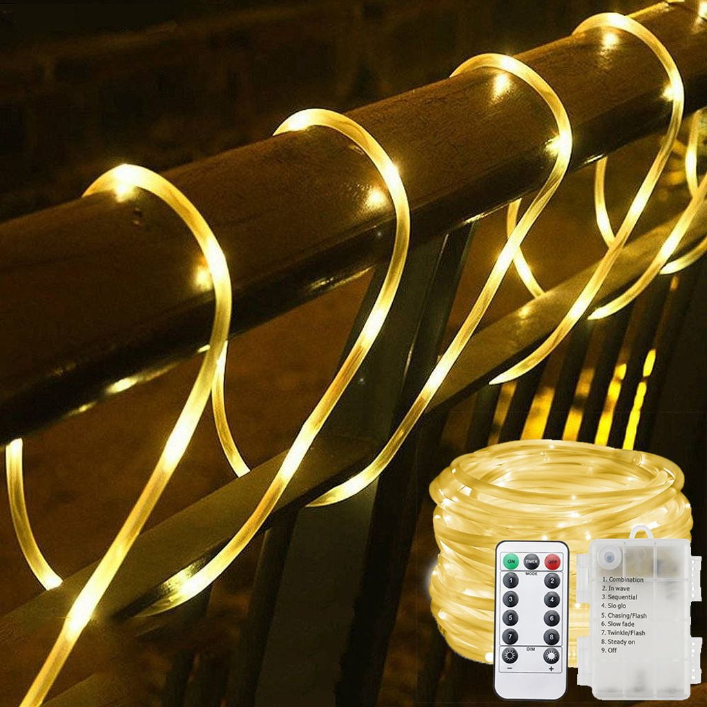 Innovative Solar Rope Lights, Outdoor String Lights, 8 Lighting Modes ...