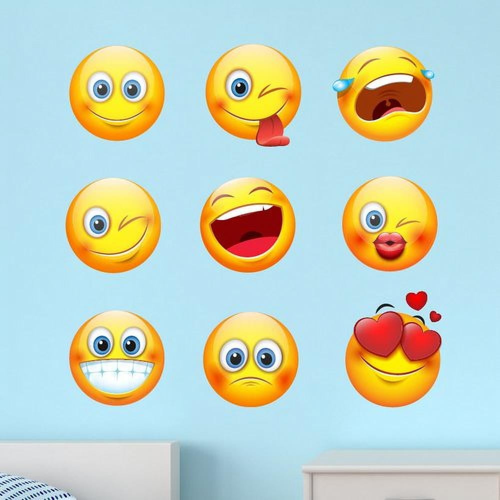 Innovative Stencils 9 Piece Emojis Emotion Faces Wall Decal Set ...