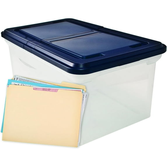 Innovative Storage Designs 55797 File Tote with Hinged Lid, Letter ...