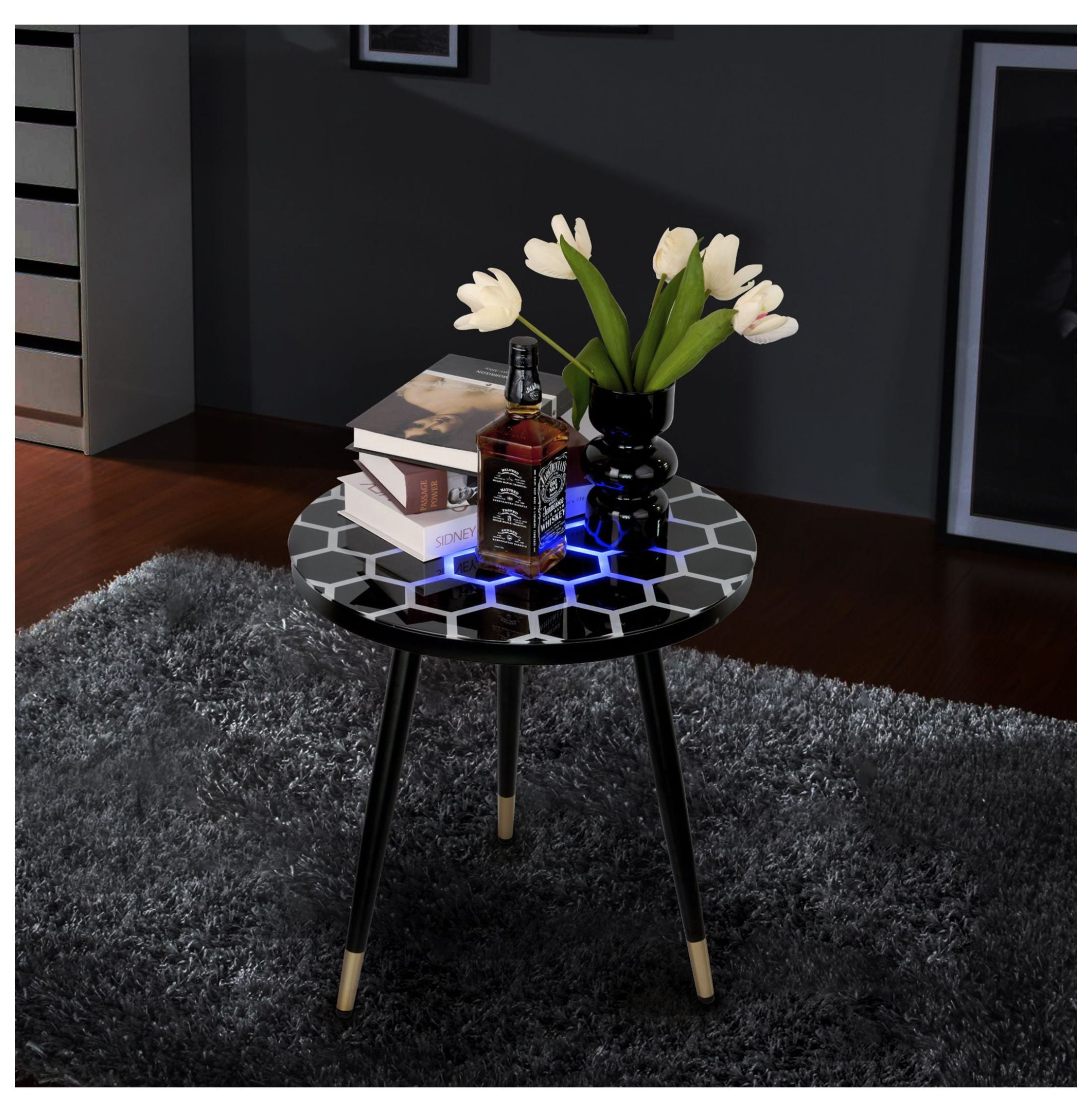 Innovative Touch-Sensitive Coffee Table, LED Illuminated End Table ...