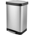 Innovaze Large Pedal 14.5 Gallon Stainless Steel Step-On Kitchen Trash ...