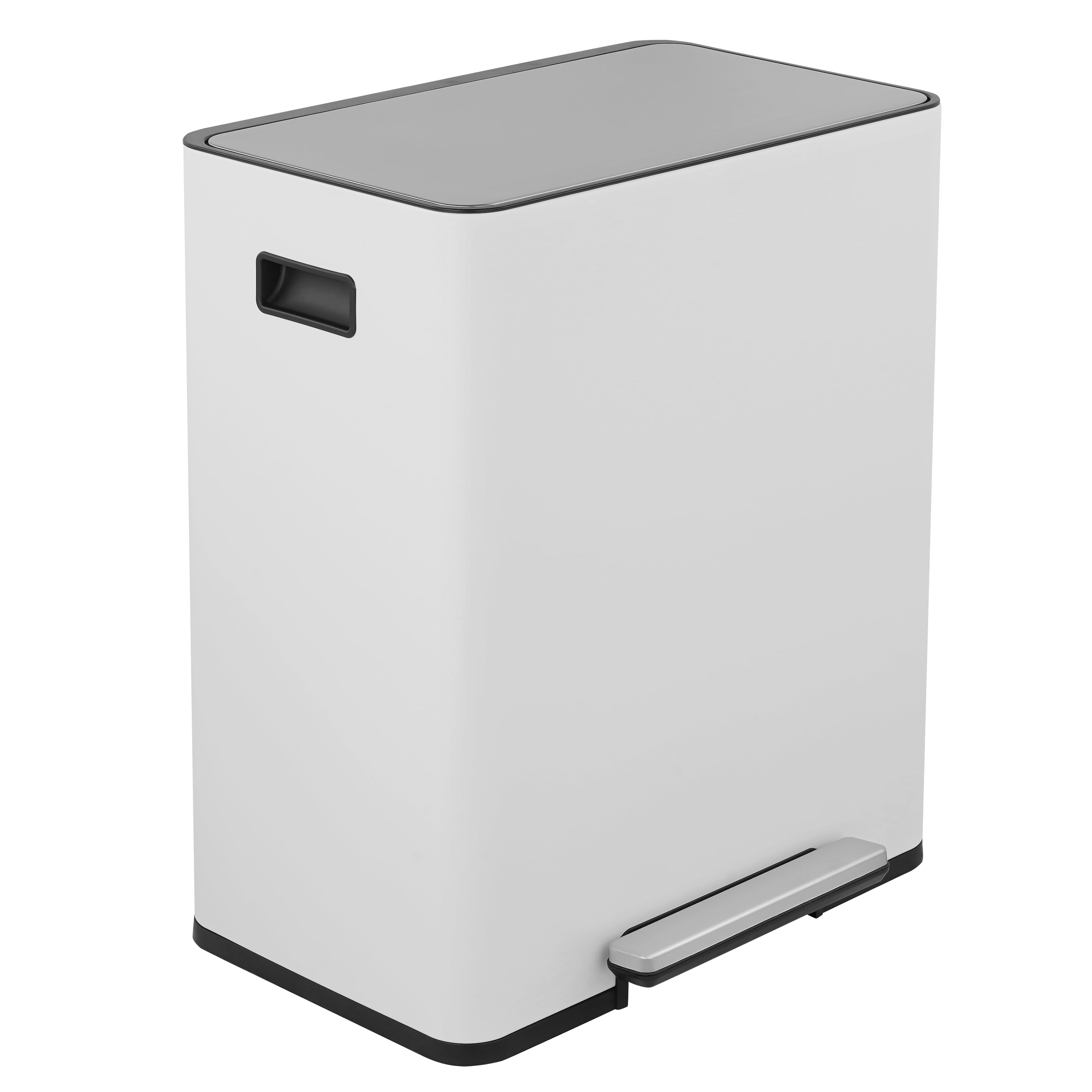 Innovaze 16 Gallon Dual-Compartment Recycling Bin Stainless Steel Trash ...