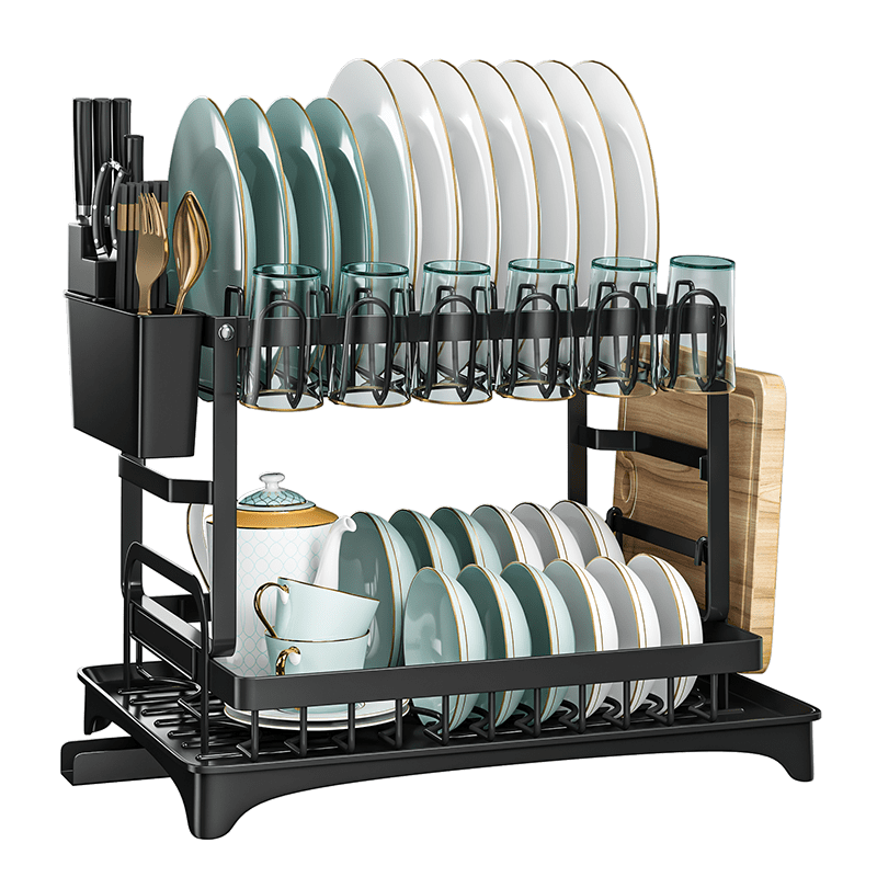 Innovaze 2 Tier Dish Drying Rack, Household Dish Rack Set with ...