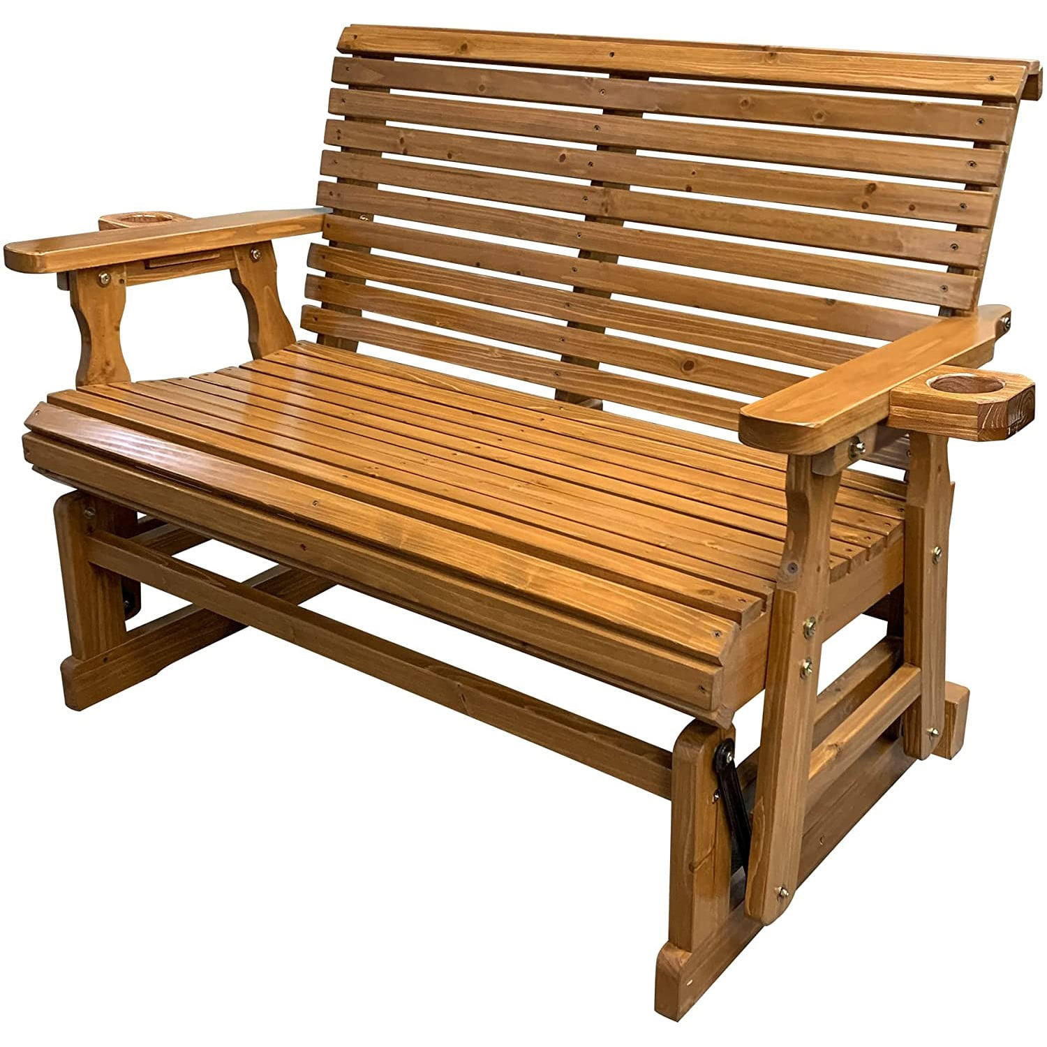 Innovaze Outdoor Furniture: 4ft Solid Fir Wood Porch Glider with ...