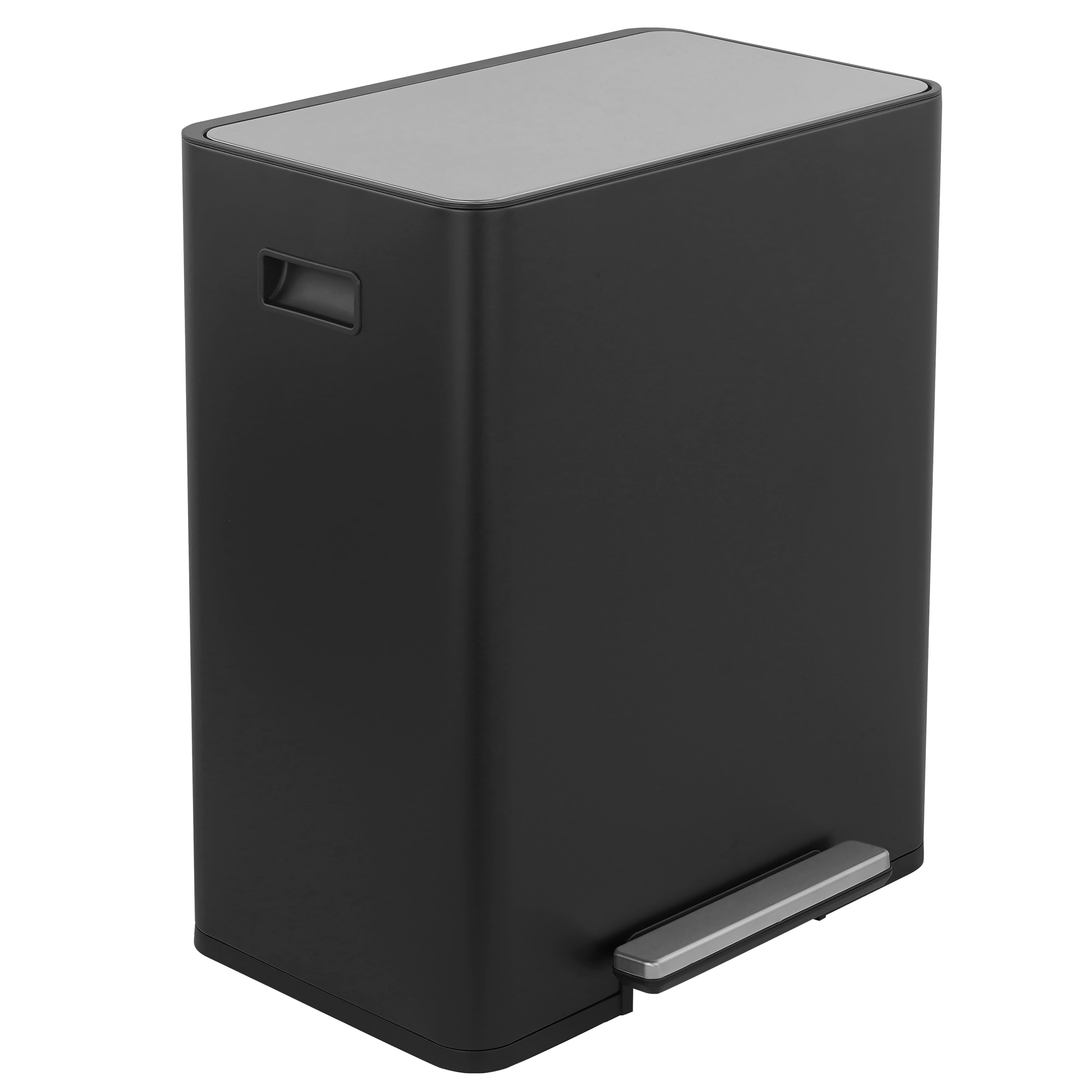 Innovaze 16 Gallon Dual-Compartment Recycling Bin Stainless Steel Trash ...