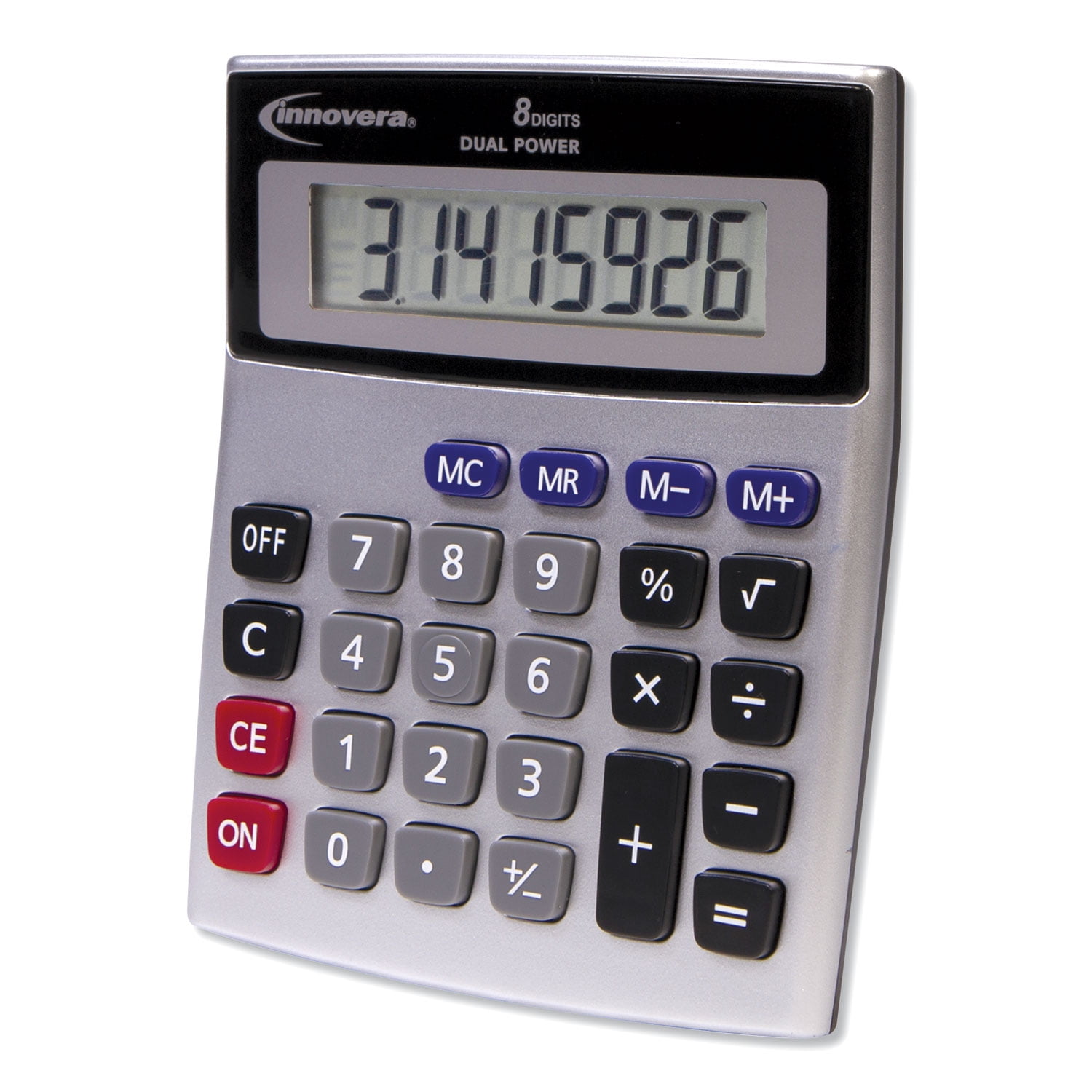 Innovera 15927 8-Digit Dual Power Desktop Calculator, with AAA ...