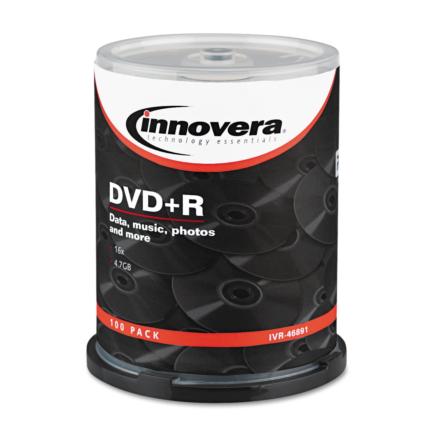 Innovera DVD+R Discs, 4.7GB, 16x, Spindle, Silver, 100/Pack - Walmart.com