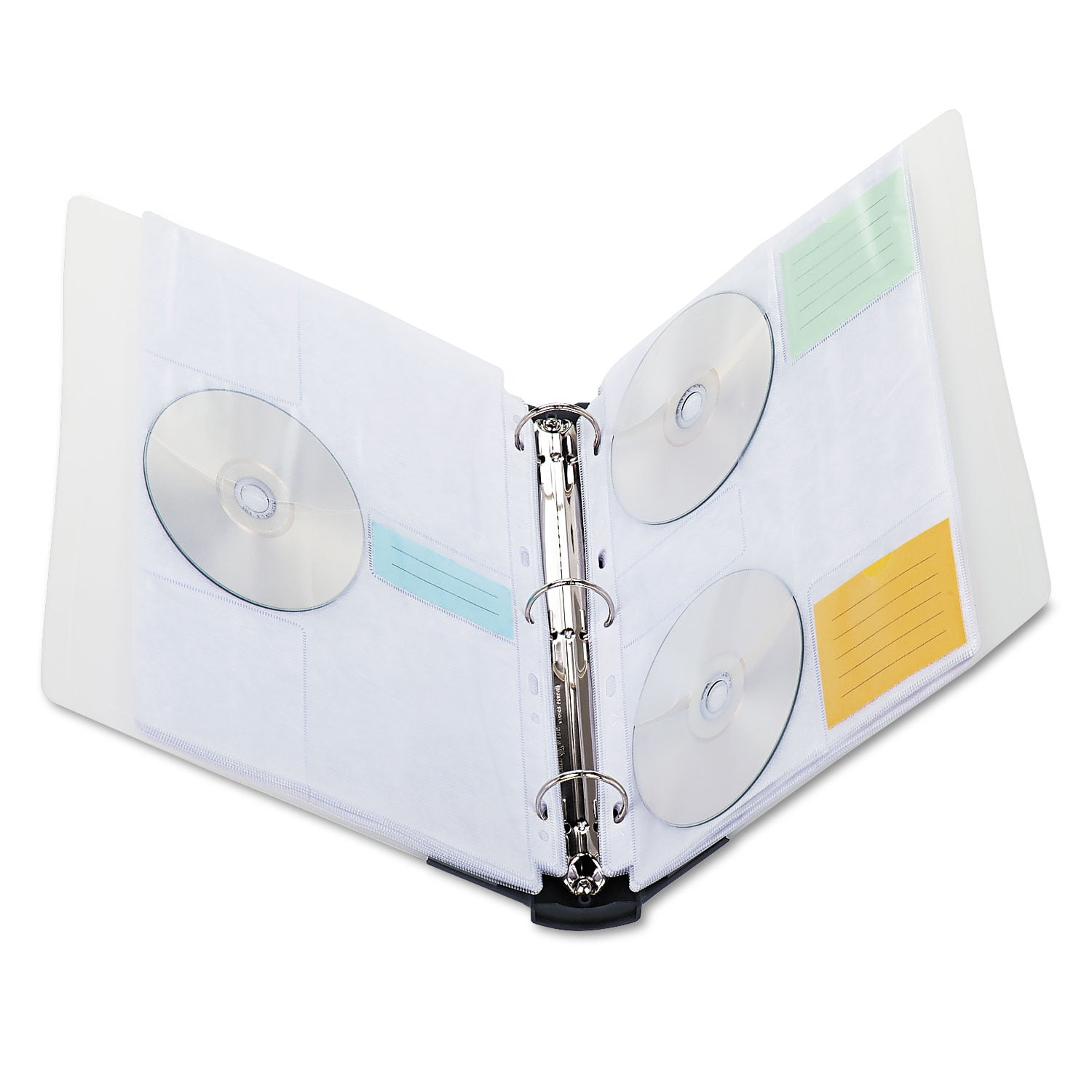 Innovera Cd/dvd Three-ring Refillable Binder, Holds 90 Discs, Midnight ...