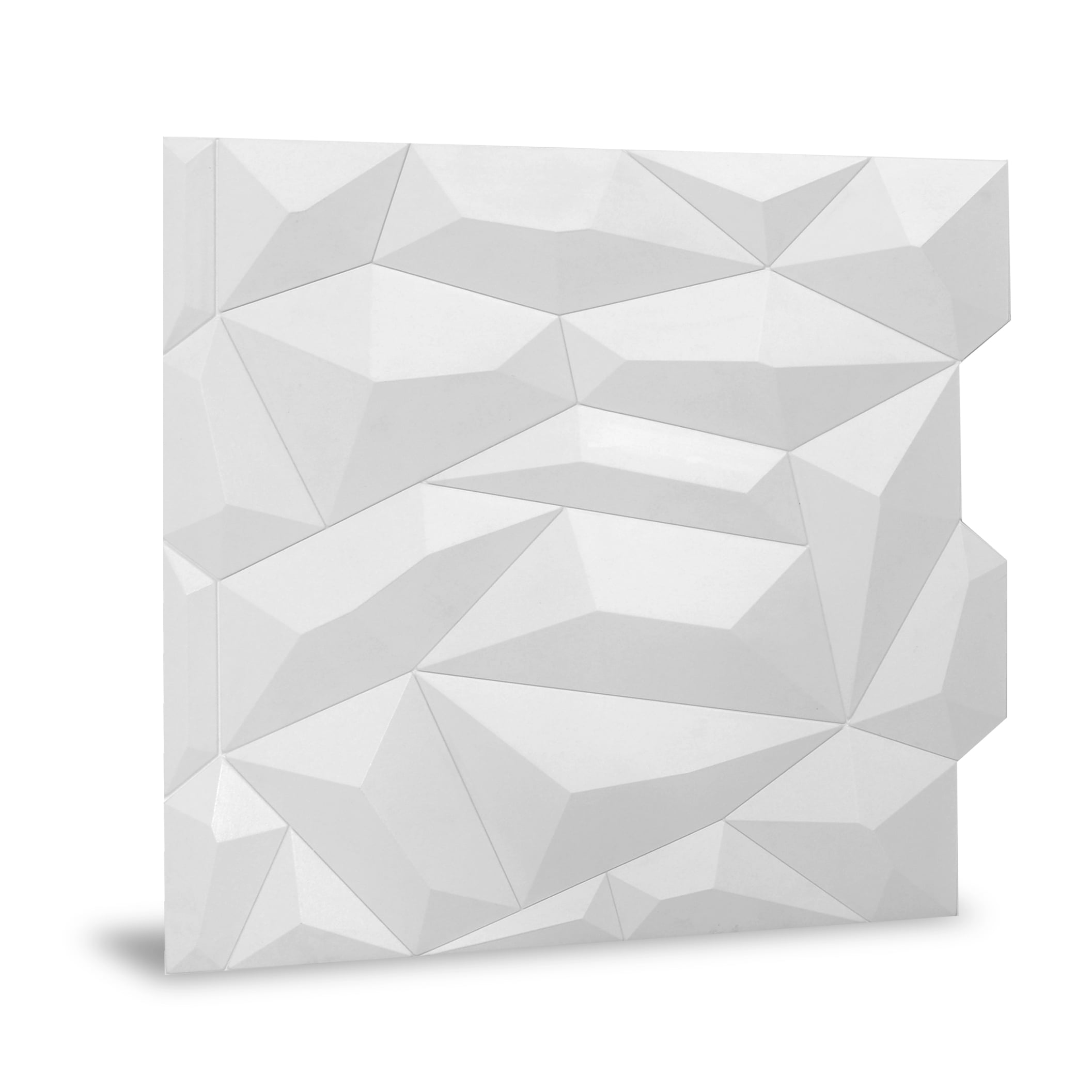 Innovera Décor 3D PVC Interlocking Wall Panels, Glacier White, 24" x 24 ...