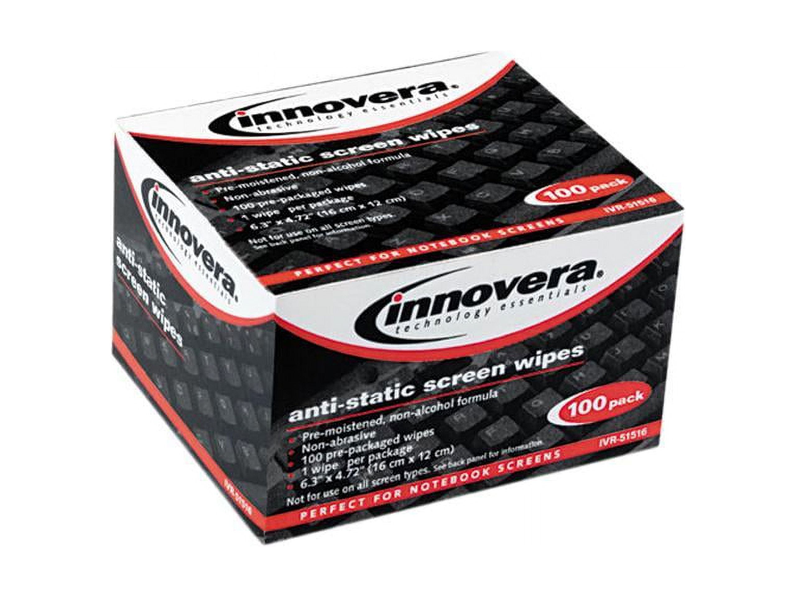 Innovera IVR51516 Screen Cleaning Wipes, Alcohol-free, Cloth, 6 1/4 x 4 ...