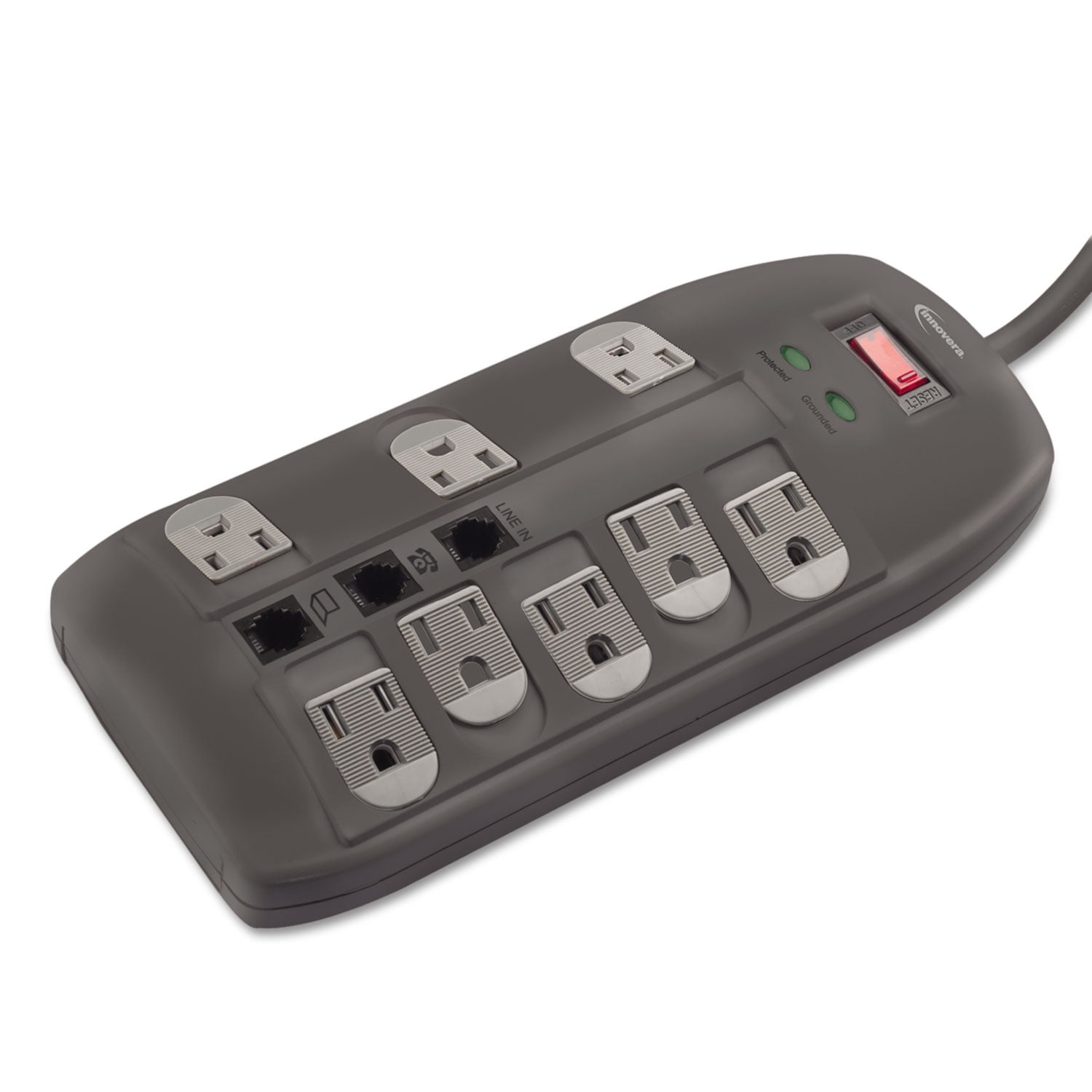 Innovera Surge Protector 8 AC Outlets 6 ft Cord 2160 J Black IVR71656 ...