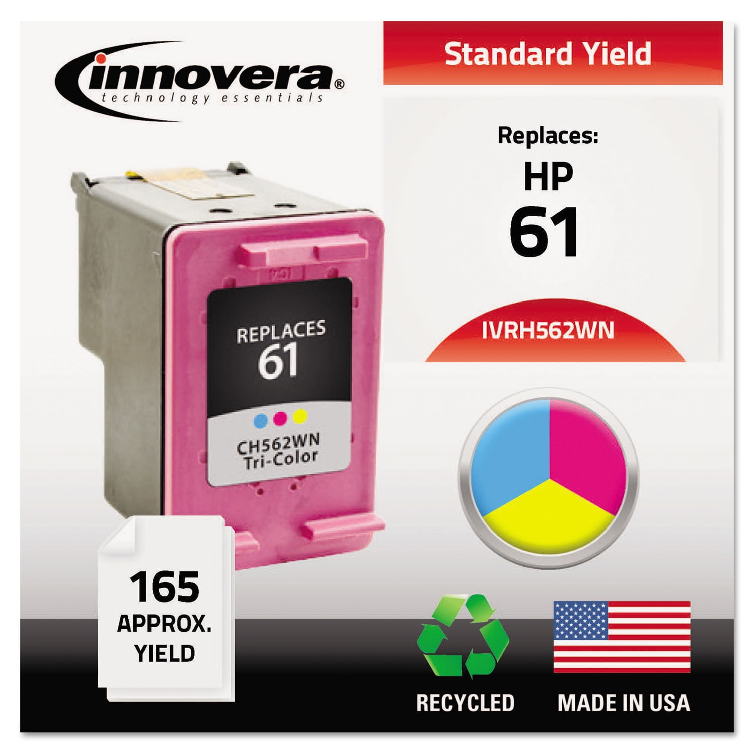 Remanufactured Innovera IVRH562WN 165 Page-Yield Ink Replacement for 61 ...