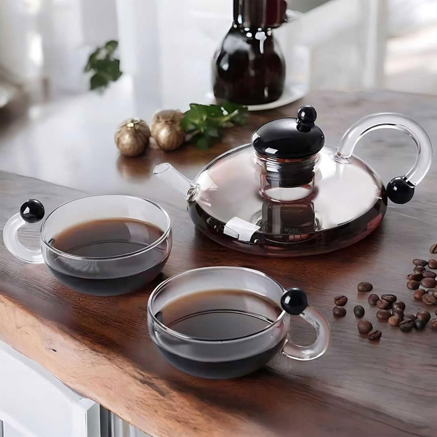 Innovessa Tea Pot, 20oz Sereno Filtration Teapot Set, Glass Teapot with ...