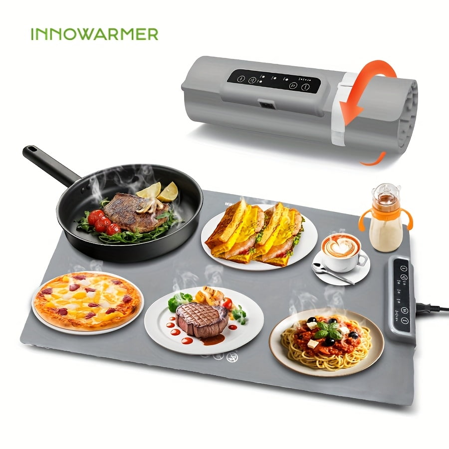 Innowarmer Electric Food Warming Mat - Silicone, Portable Fast Heating ...
