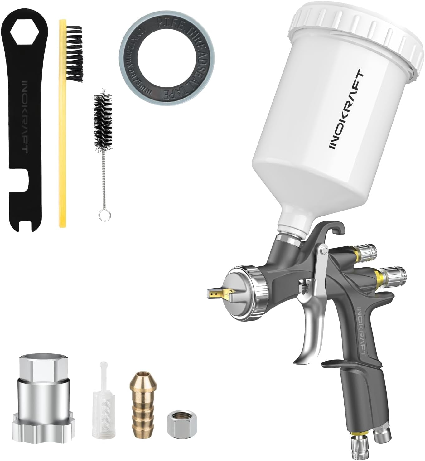 InoKraft D1 LVLP Air Spray Gun Basic/Premium Kit - Walmart.com