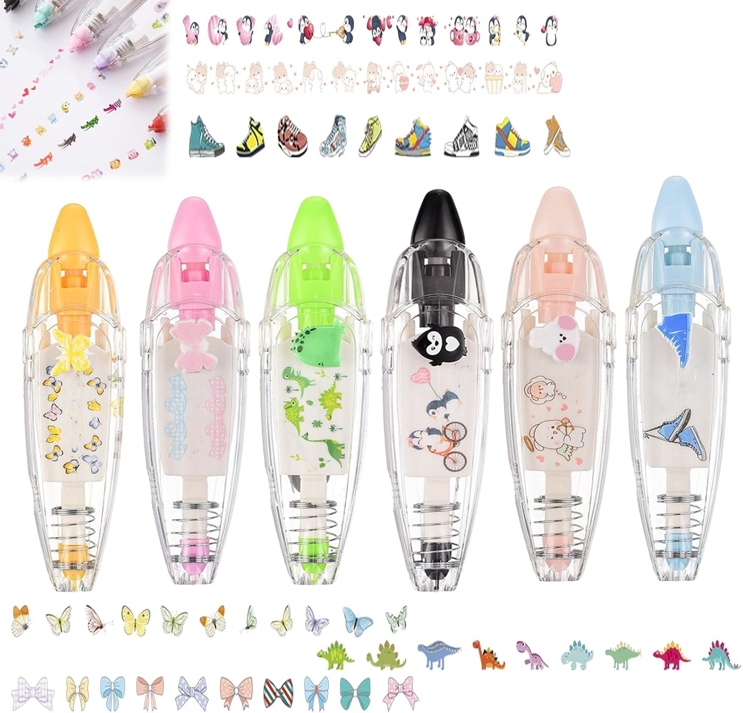 Inoitiallyed DIY Cute Animals Press Type Decorative Pen,Cartoon Pattern ...